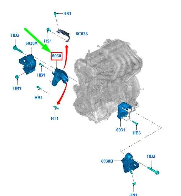 FORD RANGER T6 MK1 Engine Mount Right Side Support 1863733 New Genuine ...