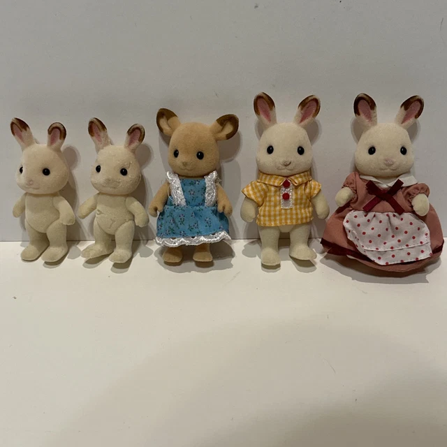 CALICO CRITTERS HOPSCOTCH Chocolate Bunny Rabbit Family of 5 Epoch Cute ...