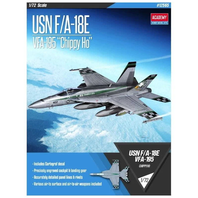 ACADEMY 12565 USN F/A-18E Super Hornet VFA-195 Aircraft Scale 1/72 ...