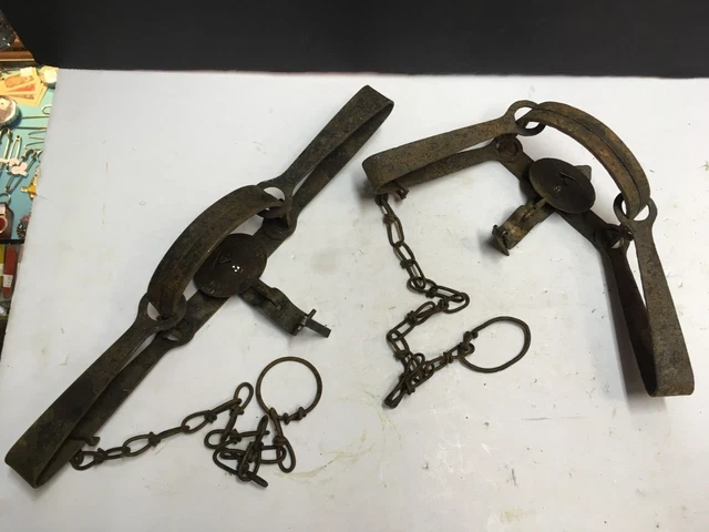VINTAGE ONEIDA VICTOR Victor No 3 Traps Lot Of 2 Traps Canada long ...