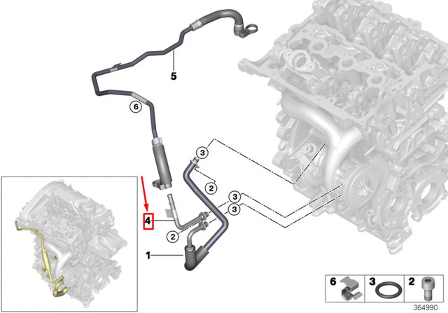 NEW MINI COOPER F56 Turbocharger Coolant Return Line 11538687749 ...