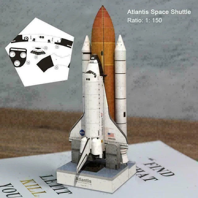 1:150 SCALE 34CM Space Shuttle Atlantis 3D Puzzle Paper Gift Model G3B8 ...