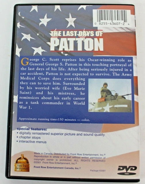 LAST DAYS OF Patton DVD Front Row Features George C Scott Disc Like New ...