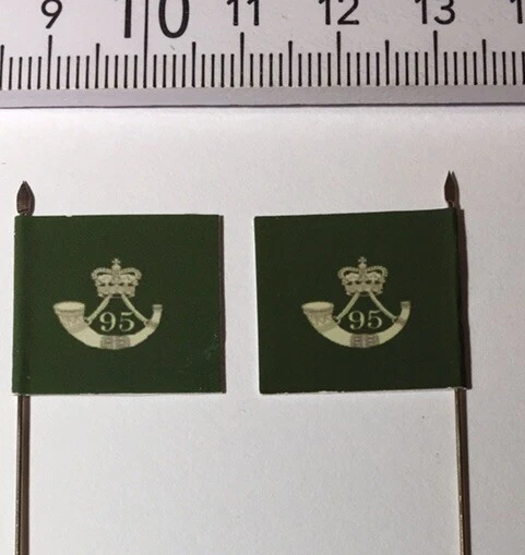 545) 2X 25MM 28mm Napoleonic British 95th Rifles Regt Company Guidons ...