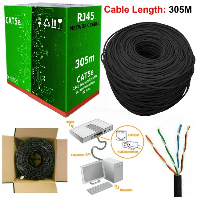305M RJ45 CAT5E Outdoor Network Ethernet Utp Cable Roll 4 Pair Adsl ...