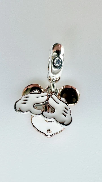 GENUINE PANDORA DISNEY Mickey Mouse Double Charm Pendant 780112C01 Rose ...