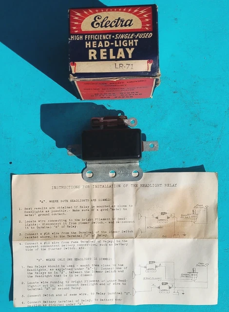 NOS ELECTRA FUSED Headlight Relay 1930 TO 1955 Universal 6V Dodge Ford ...