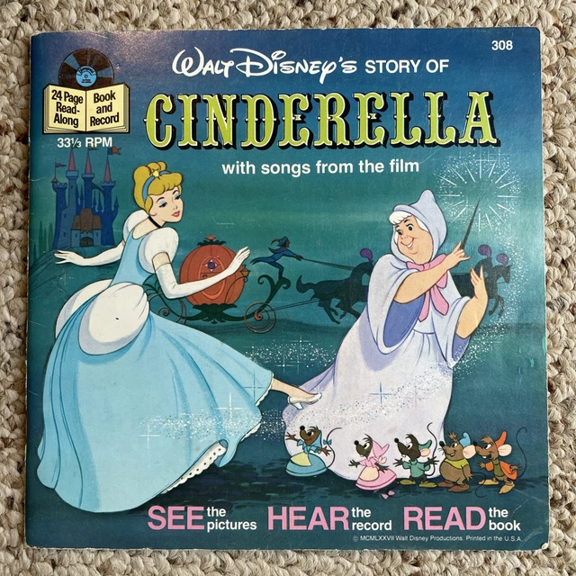 Vintage 1977 Walt Disney Story Of Cinderella 308 See Hear Read Book