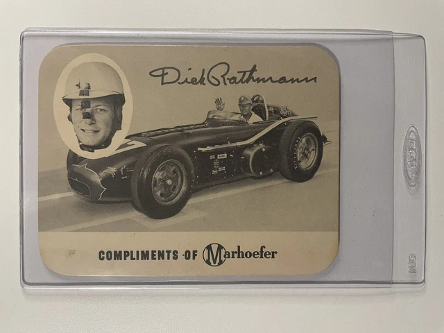 1962 MARHOEFER MEATS Indy 500 carta autista - Dick Rathmann EUR 224,74 ...