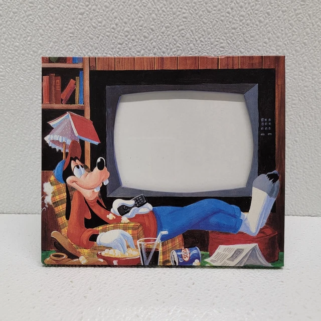 DISNEY GOOFY DAD Watching TV Picture Frame - Holds Approx. 3" x 4 ...