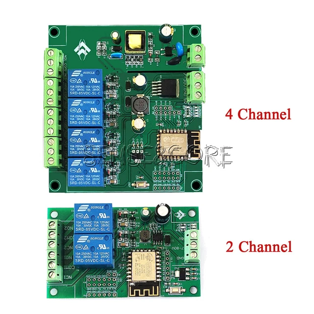 ESP8266 WIFI 2/4 Channels Relay Module ESP-12F Development Board DC7 ...