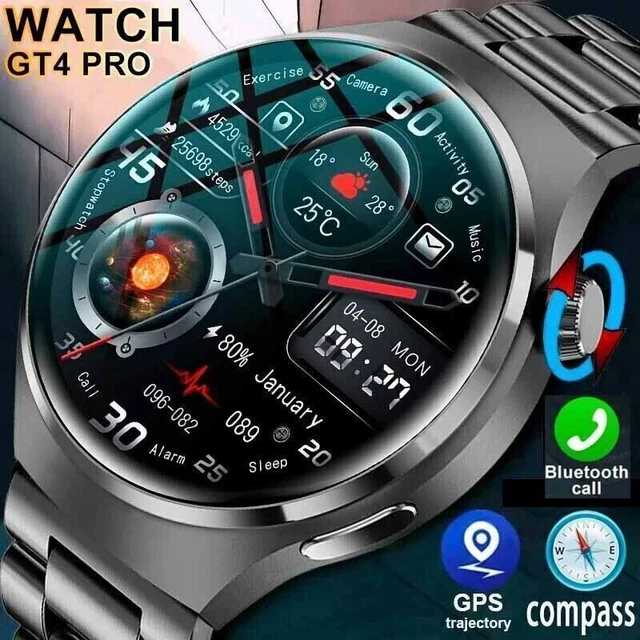 GT4 PRO SMARTWATCH Impermeabile NFC GPS Tracker Bluetooth Chiamata Uomo ...