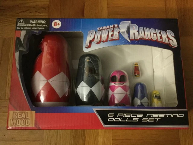 REAL WOOD SABAN'S Power Rangers 6 Piece Nesting Dolls Set $42.99 ...