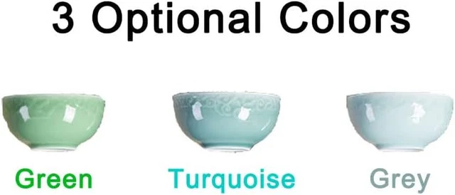 CELADON JADE GREEN Porcelain Bowl Embossed with Lucky Cloud,3 Colors ...