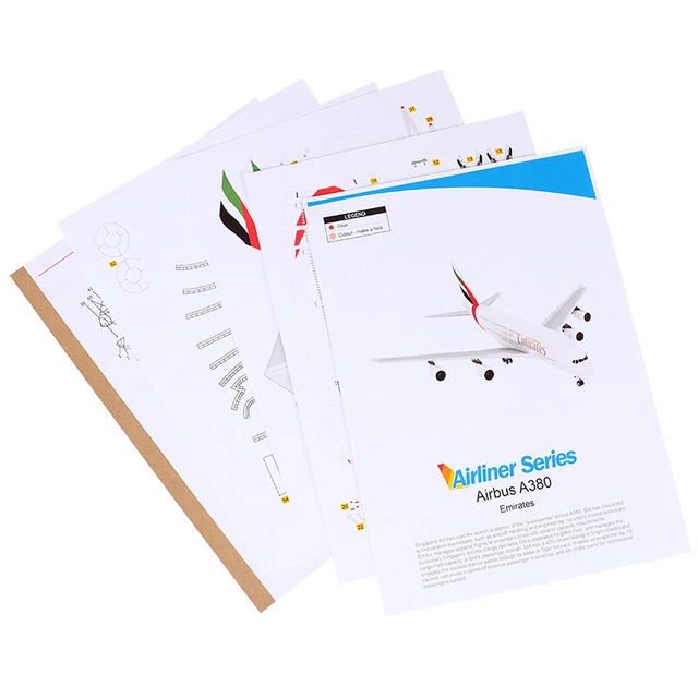 1:300 AIRBUS A380 3D Paper Model Papercraft Cardboard for Children ...