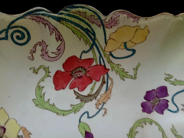 ANTIQUE WILTSHAW & Robinson Carlton Ware Hand Painted Poppies Square ...
