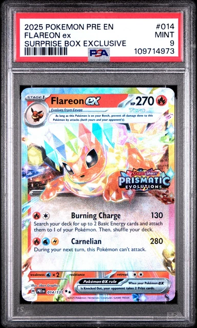 2025 POKEMON PRE En-Prismatic Evolutions Surprise Box Exclusive Flareon ...
