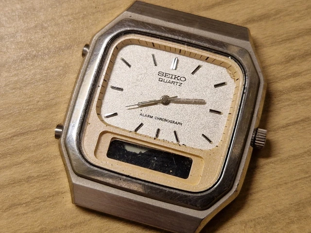 VINTAGE SEIKO ALARM digital watch project lcd analog dual time £40.00 ...
