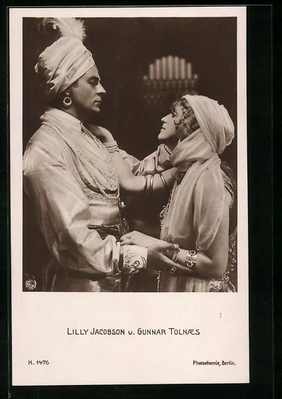 CARTOLINA ATTRICE LILLY Jacobson e Gunnar Tolnaes in costume EUR 5,00 ...