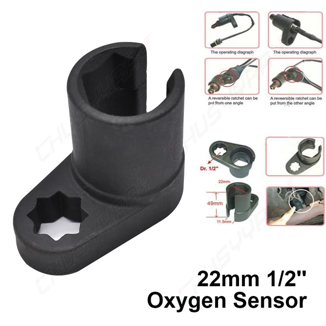 UNIVERSAL 22MM 1/2&DRIVE Oxygen Sensor Vacuum Switch Flare Nut Socket ...