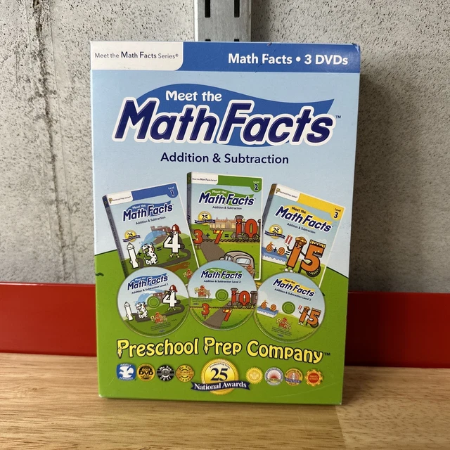 MEET THE MATH Facts Addition & Subtraction 3 DVD Set Used Good! $9.00 ...