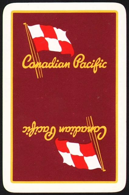 VINTAGE PLAYING CARD CANADIAN PACIFIC railway picturing the red and ...