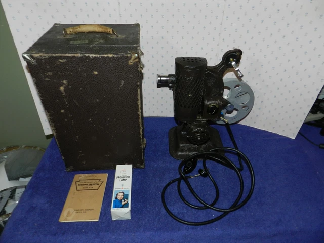 ANTIQUE KEYSTONE A-74 16MM Movie Projector W/ Manual Original Case ...