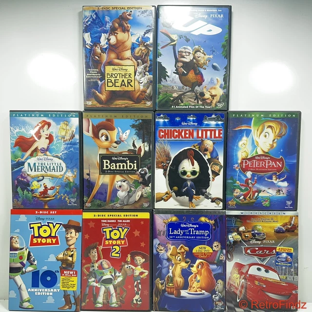 LOT OF 10 Disney Movie DVDs - Brother Bear Up Peter Pan Toy Story Cars ...