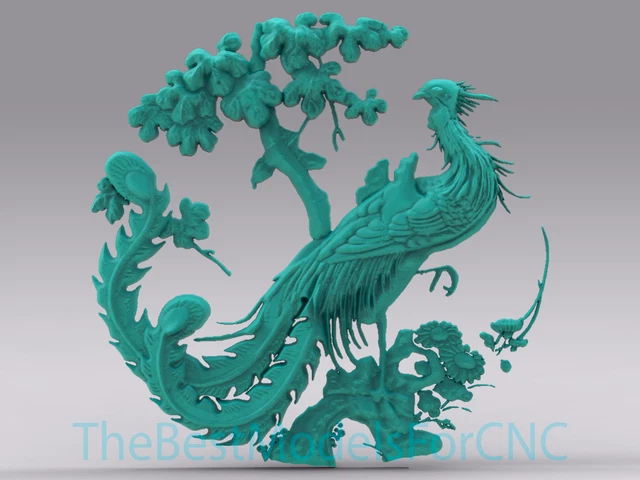3D MODEL STL File for CNC Router Laser & 3D Printer Round Peacock £2.48 - PicClick UK