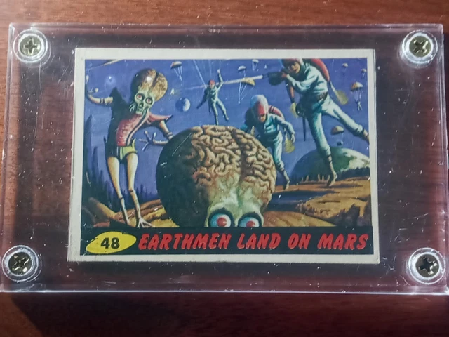 1962 BUBBLES INC., Mars Attacks, #48 Earthmen Land On Mars état EX-NRMT ...