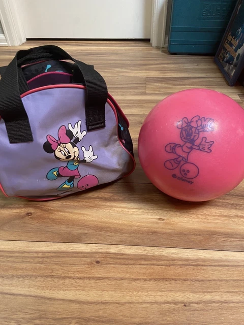 VINTAGE BRUNSWICK KIDS Bowling Ball Disney Minnie Mouse With Bag pink ...