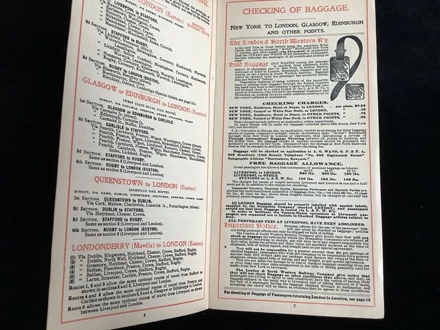 1901 LNWR LONDON Liverpool Passenger Railway Timetable & Map £11.99 ...