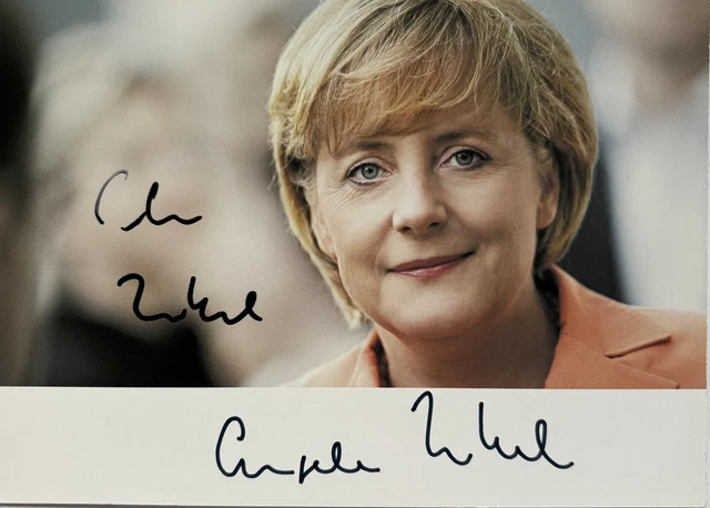 ANGELA MERKEL SIGNIERT Kanzlerin Karte Original Unterschrift Signatur ...