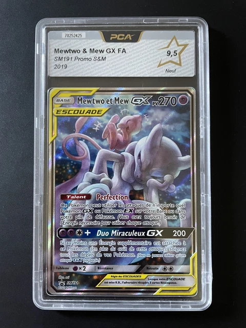 CARTE POKEMON MEWTWO Et Mew GX FA Alt / Promo SM191 / PCA 9,5 Neuve FR ...