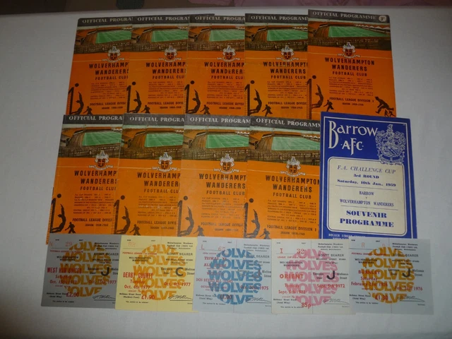 15 X 1950S Wolves Football Programmes Job Lot Collection JANUARY SALE £ ...