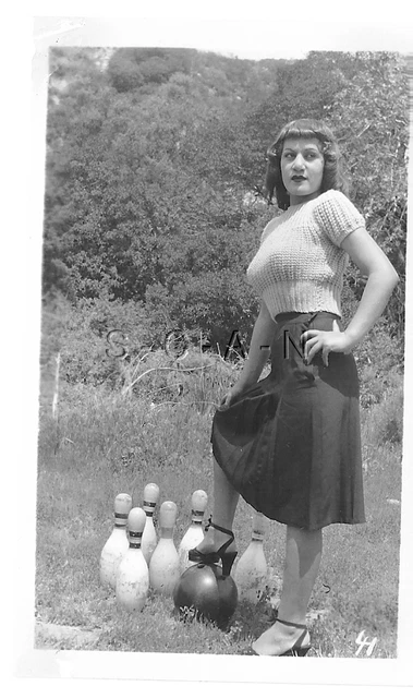 ORG VINTAGE ANNÉES 1940-50 Risque Pinup RP - Partenaire de bowling ...