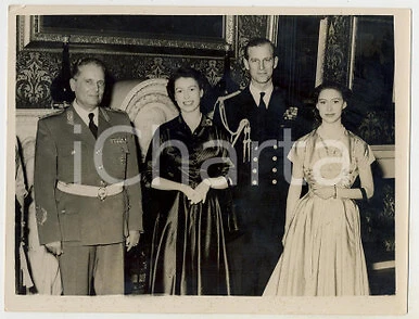 1953 LONDON QUEEN Elizabeth and Duke of Edinburgh receiving Marshal ...