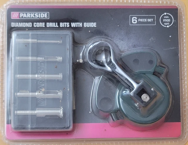 PARKSIDE DIAMOND CORE Tile Drill Kit with Vacuum Base Bits Guide ...