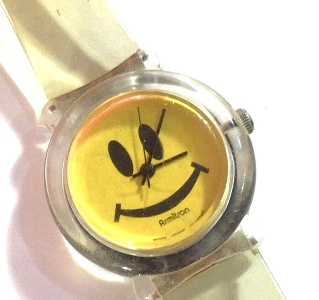 VINTAGE ARMITRON SMILEY Face Watch Works Collectible Nostalgic $19.00 ...