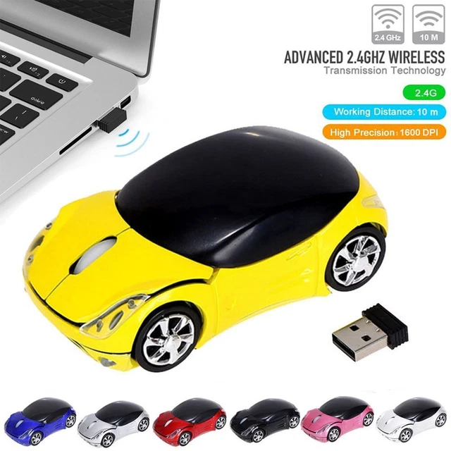 LIGHTING GAMING OPTICAL Wireless Mouse 2.4GHz Mice 3D Car Shape For PC ...