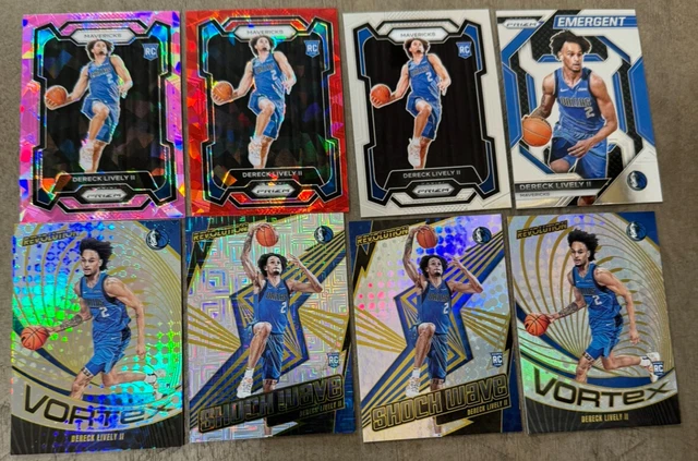 8 DEREK LIVELY II Rookies Prizm rosso rosa incrinato ghiaccio Dallas ...