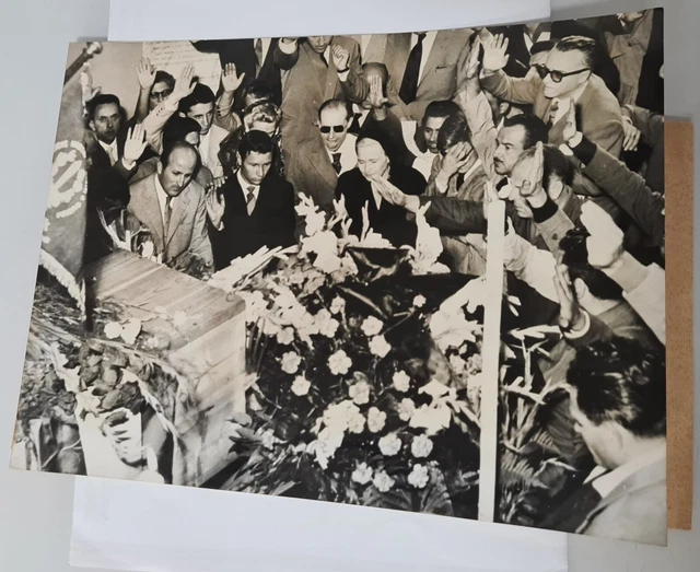 PHOTO FASCISM BURIAL Benito Mussolini in Predock. Original WWII FASCISM ...