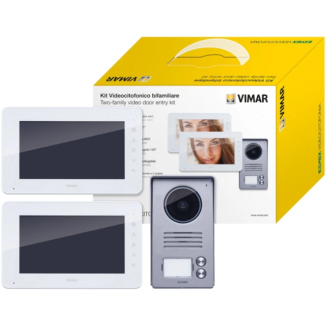 VIMAR K40991 KIT videocitofono da parete: 2 videocitofoni vivavoce a ...