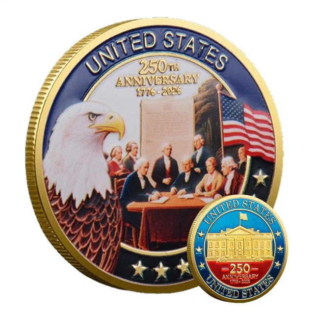 USA 250TH ANNIVERSARY Commemorative Challenge Coin 1776-2026 Medal £7. ...