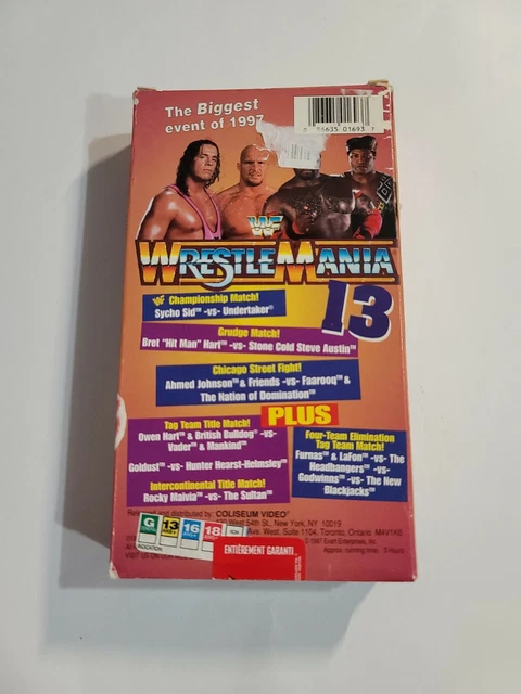WWF WWE WRESTLEMANIA 13 XIII vhs COLISEUM VIDEO wrestling $24.99 ...