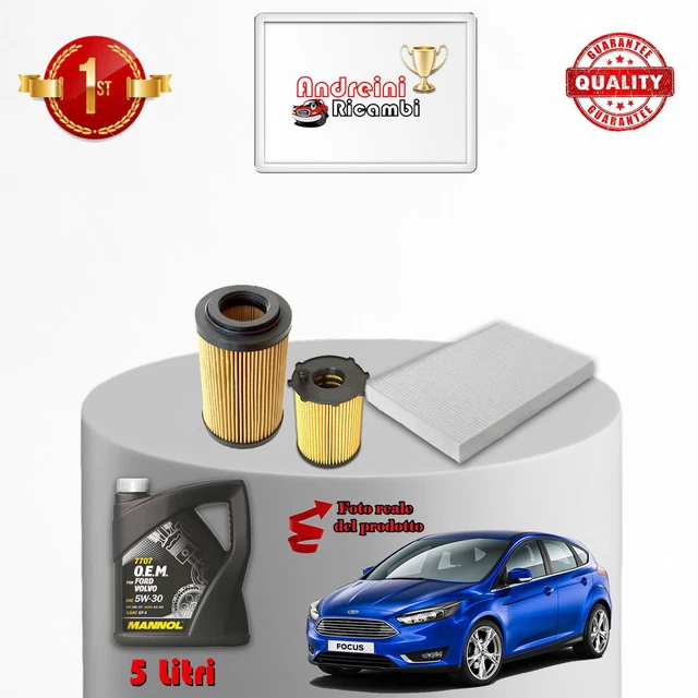 KIT INSPECCIÓN FILTROS Y Aceite Ford Focus III 1.5TDCI 70KW 95CV 2016 ...