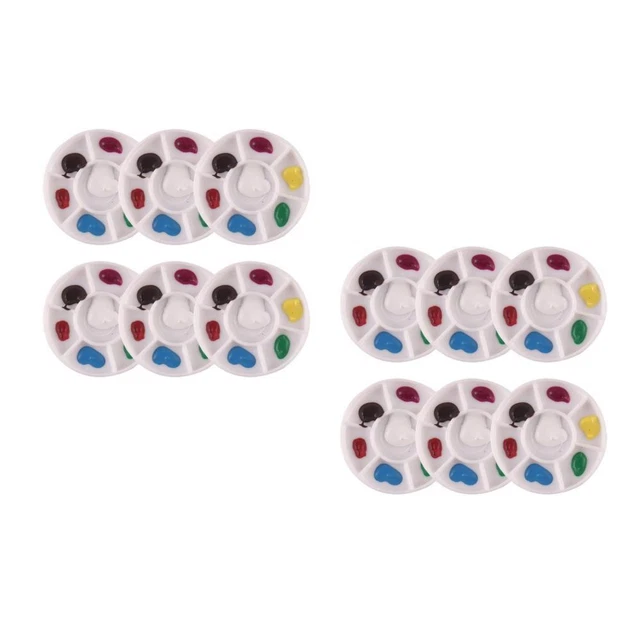 2 PACK MINI Color Miniature Art Pallet Palette Model Paint Box House ...