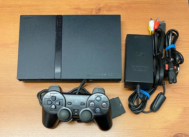 SONY PLAYSTATION 2 PS2 Slim Console Official Controller Power + AV ...