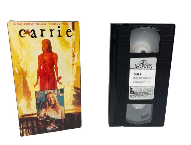 CARRIE VHS VCR Video Tape Horror Movie VHS Thriller Stephen King ...