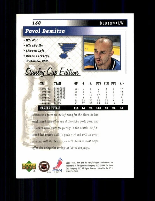 PAVOL DEMITRA NHL USA Upper Deck Traiding Card Original Sign. + A ...